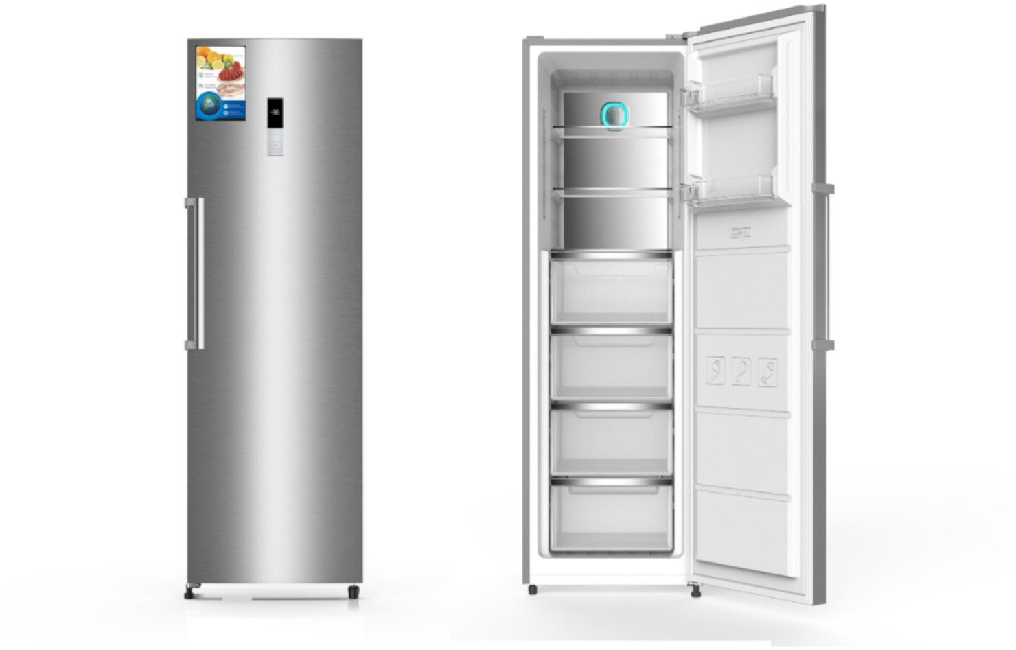 ‫Ambassador - מקפיא 7 מגירות NO FROST נירוסטה אמבסדור -AMB NF337INOX ...