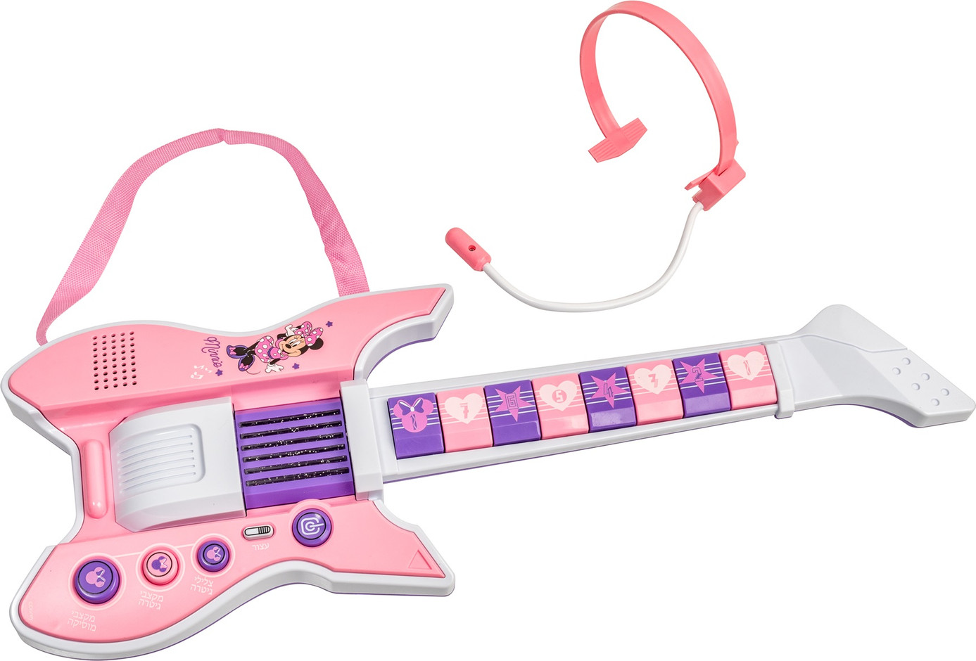 ‫Disney - גיטרה אלקטרונית עם אורות קצב ומיקרופון מדונה - מיני מאוס ...