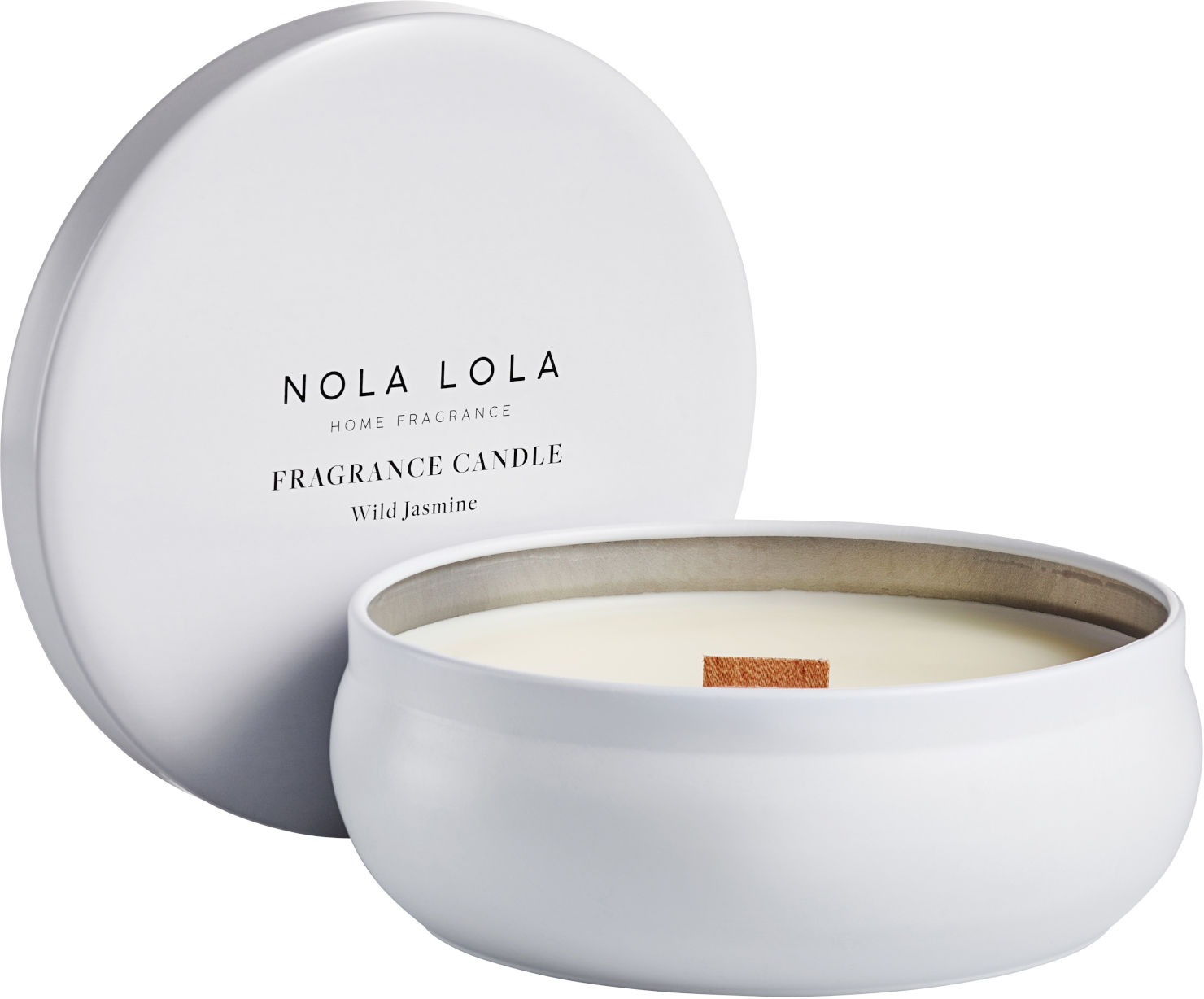 ‫NOLA LOLA - נר יסמין פראי- לבן- פחית בדיל עץ | סופר-פארם‬