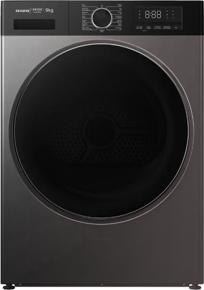 ‫AIWA - מייבש כביסה 9 ק"ג בטכנולוגיית Heat Pump עם פאנל דיגיטלי בעברית ...