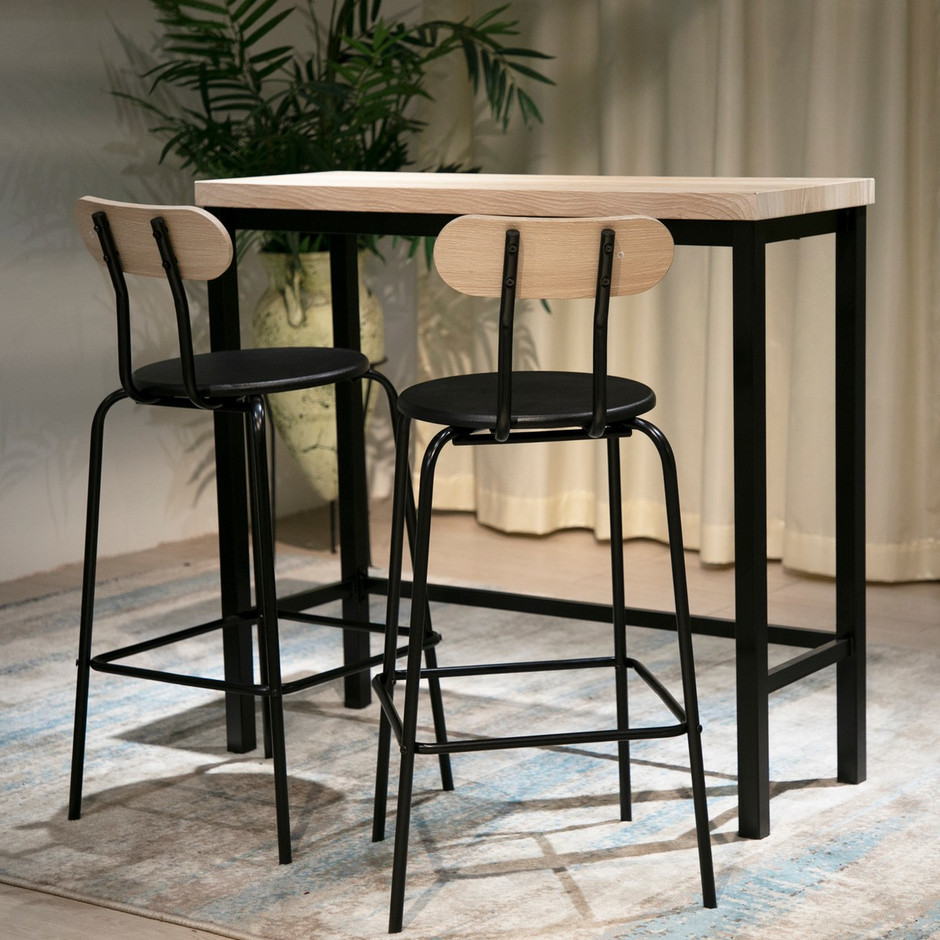 ‫Bradex - LYDIA שולחן בר עם זוג כסאות בעיצוב מודרני למטבח או לפינת אוכל ...
