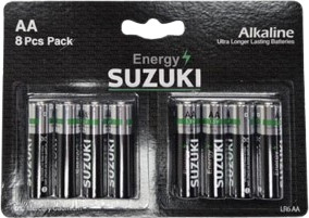 ‫S-Free - סוללות AAA אלקליין SUZUKI ENERGY – מארז 8 יחידות LR03 | סופר ...