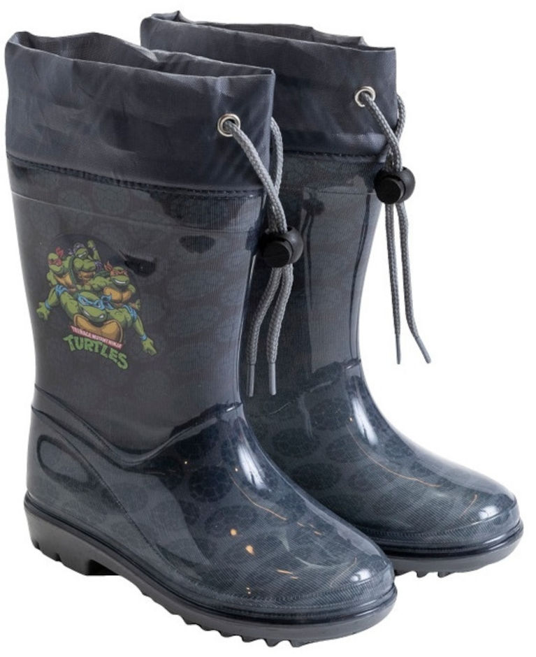 ‫Disney - מגפי גומי PVC לילדים – דגם צבי הנינג'ה אפור | סופר-פארם‬