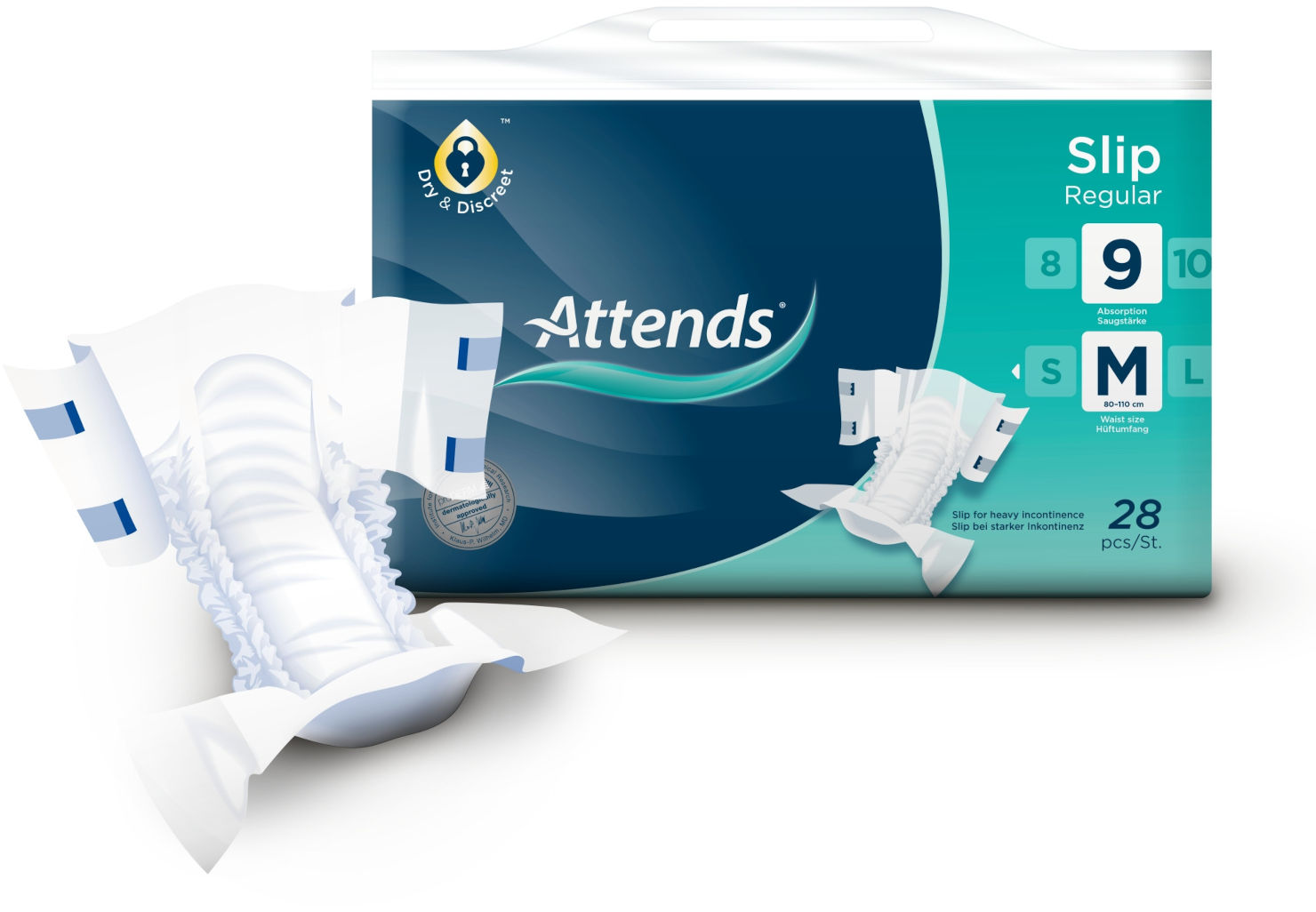 ‫Attends - חיתולים למבוגרים - מידה M9 - ספיגה גבוהה מאוד | סופר-פארם‬