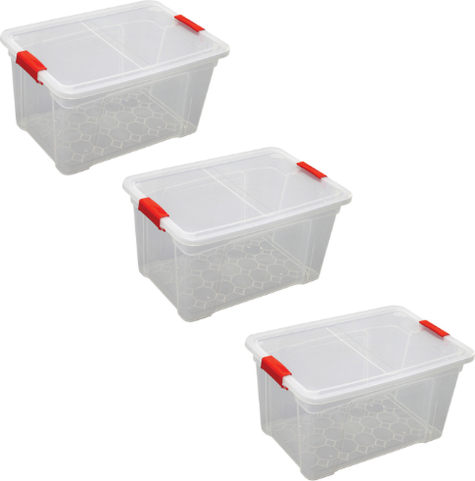 ‫S-Free - ארגז אחסון | ארגזי אחסון מפלסטיק | 3 יחידות | 36 ליטר ...