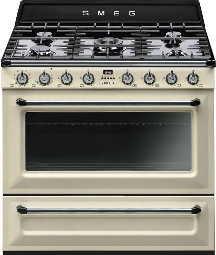 ‫Smeg - תנור משולב עם כיריים גז בעיצוב רטרו SMEG סמאג דגם TR90P9 | סופר ...