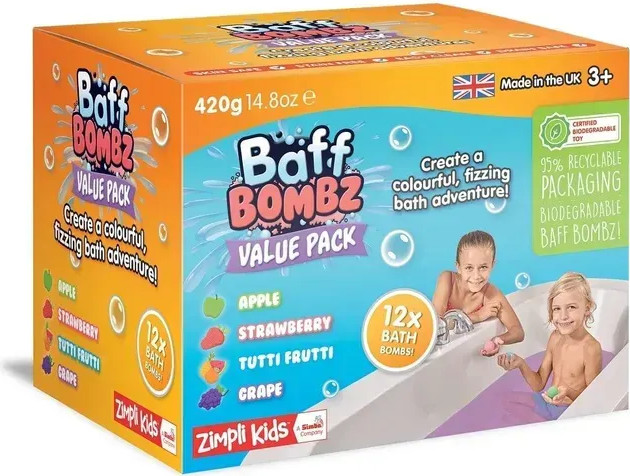 ‫Zimpli Kids - זימפלי פצצת אמבטיה מארז 12 יחידות - Zimpli Kids | סופר-פארם‬