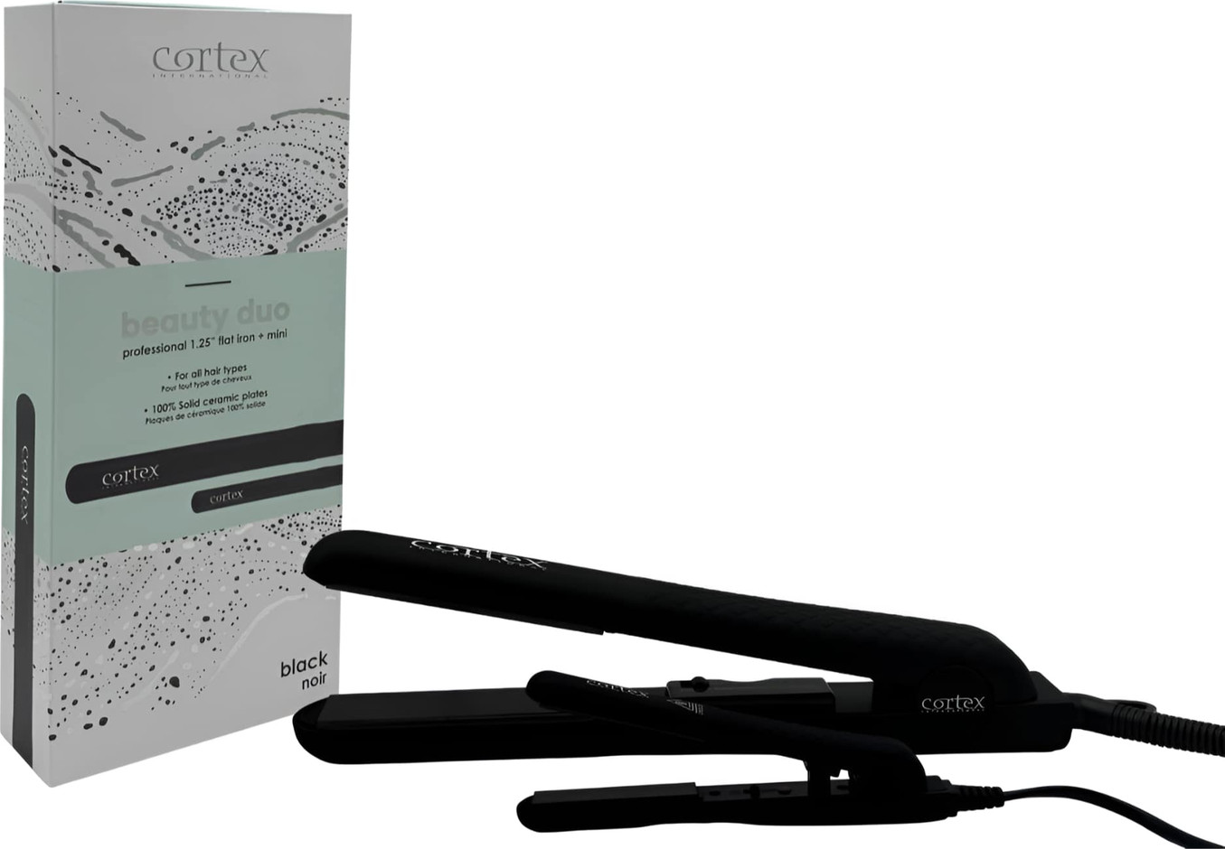 ‫Cortex BEAUTY - CORTEX DUO hair straightener Black color מחליק קורטקס ...