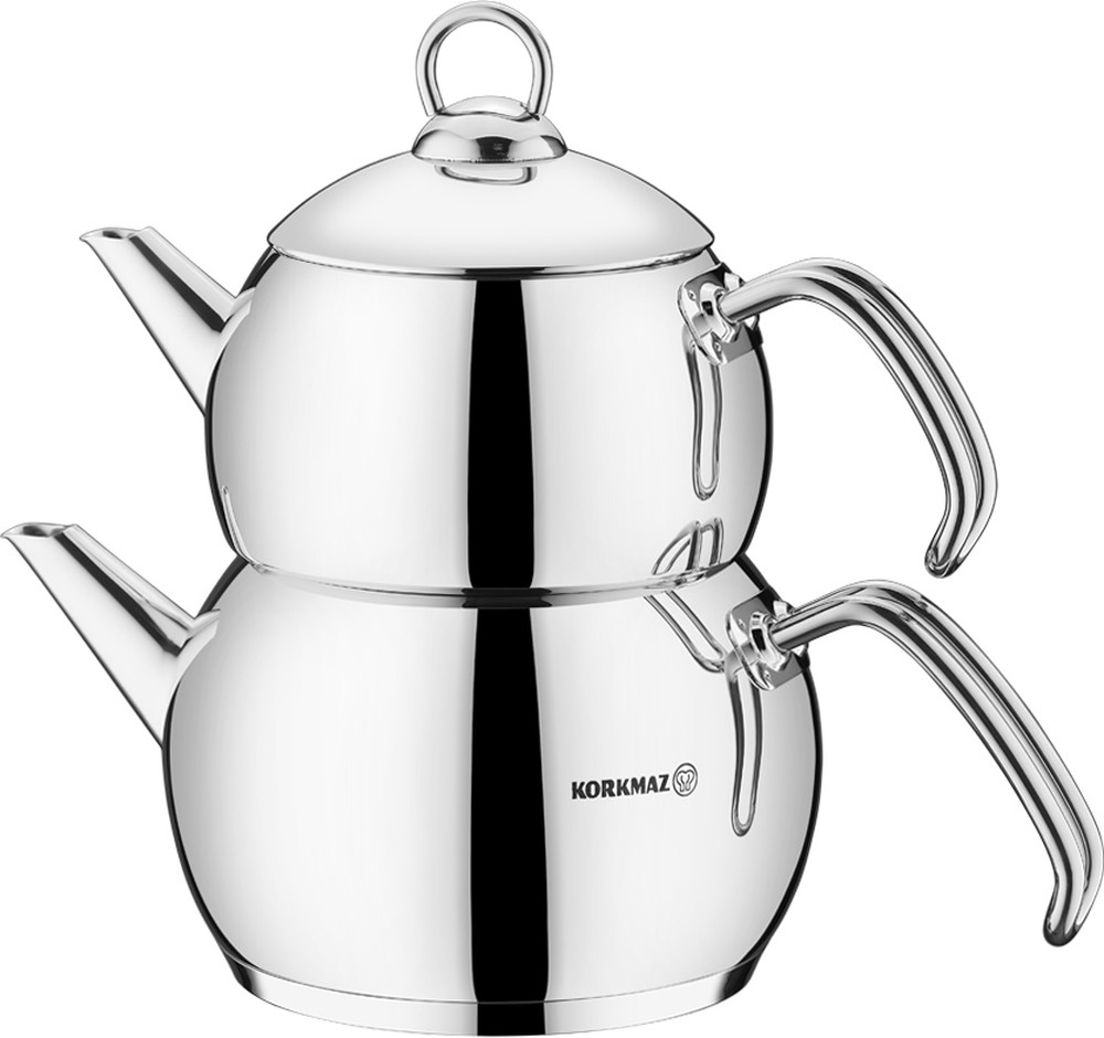 ‫Korkmaz - סט קומקומים לתה KORKMAZ דגם טומביק ידיות נירוסטה | סופר-פארם‬