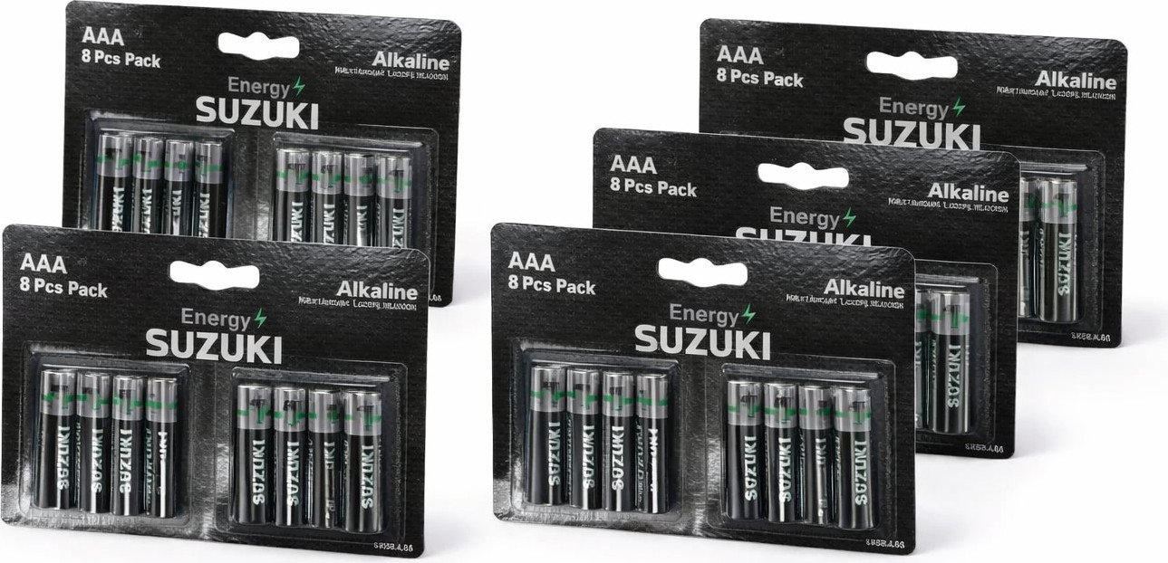 ‫S-Free - SUZUKI ENERGY – סוללות AAA אלקליין | מארז 8 (LR03) | 5 חבילות ...