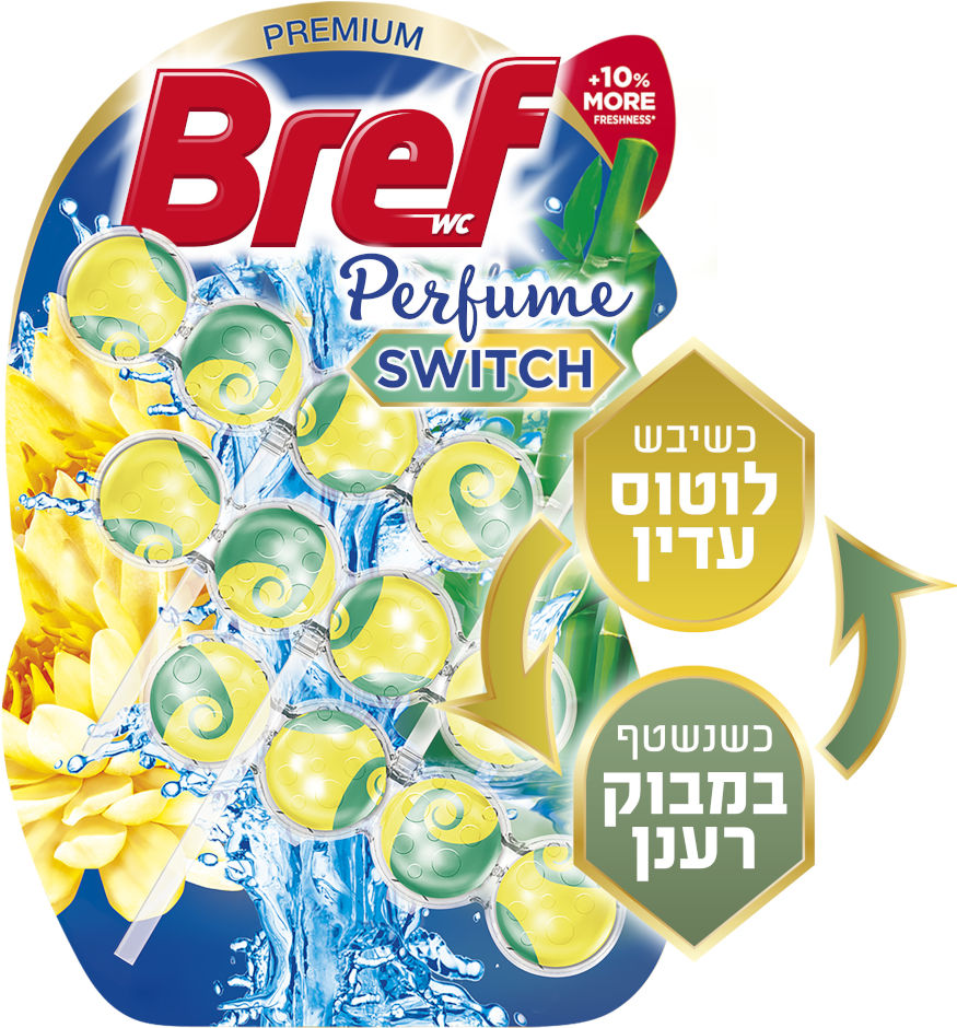 ‫Bref - כדוריות סבון אסלה בניחוח מתחלף לוטוס-במבוק | סופר-פארם‬